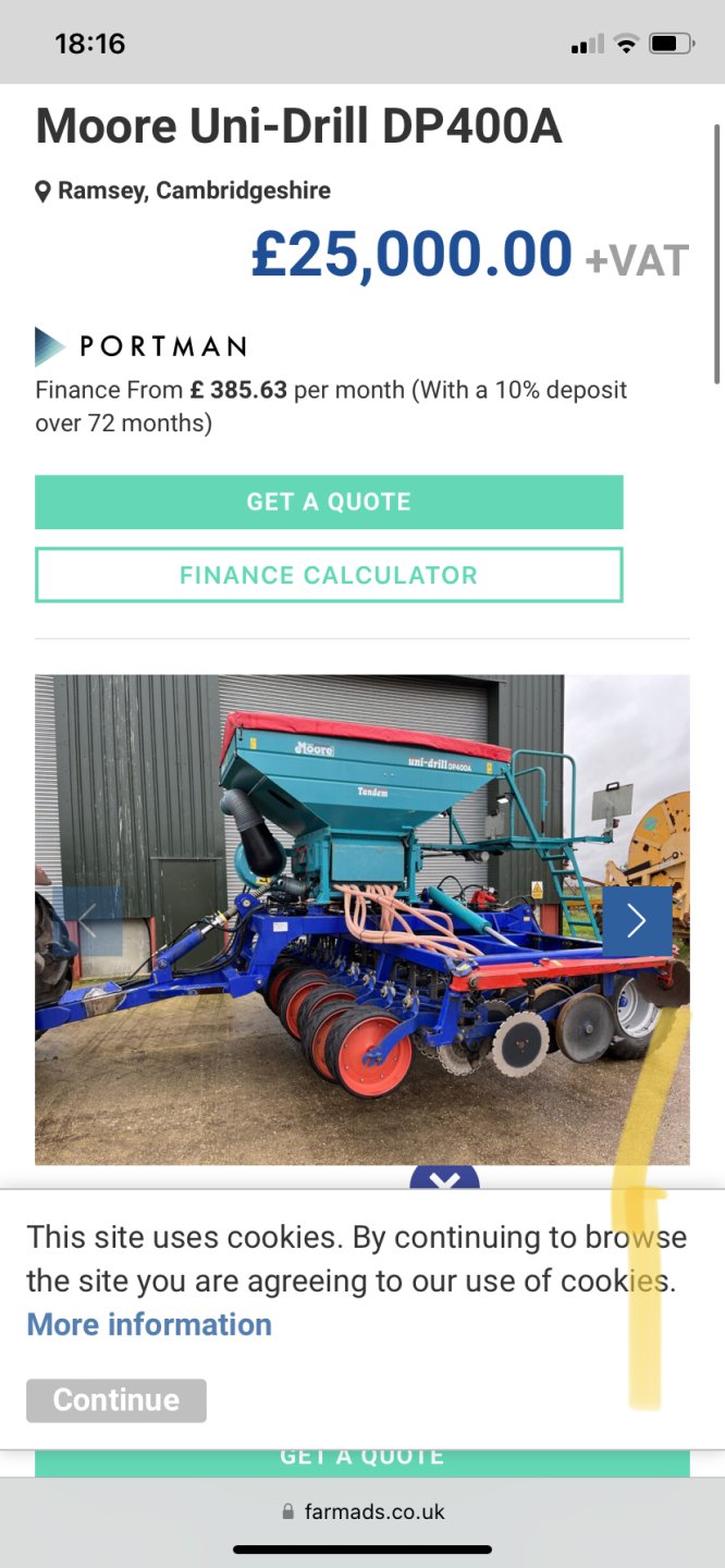 Moore uni drill 6m | The Farming Forum