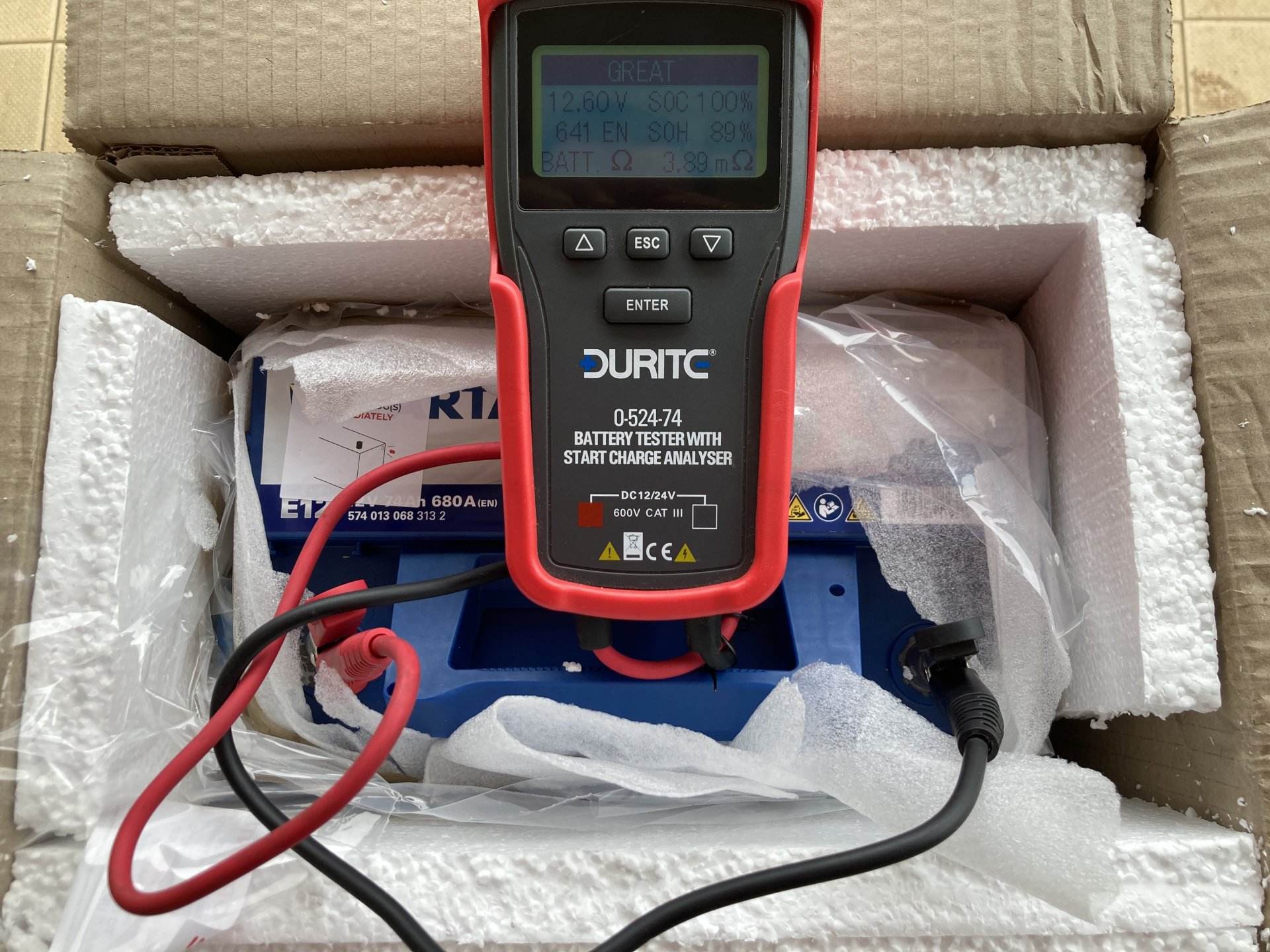Durite Electronic Battery Tester With Start/Charge Analyzer - 0-524-74 ...