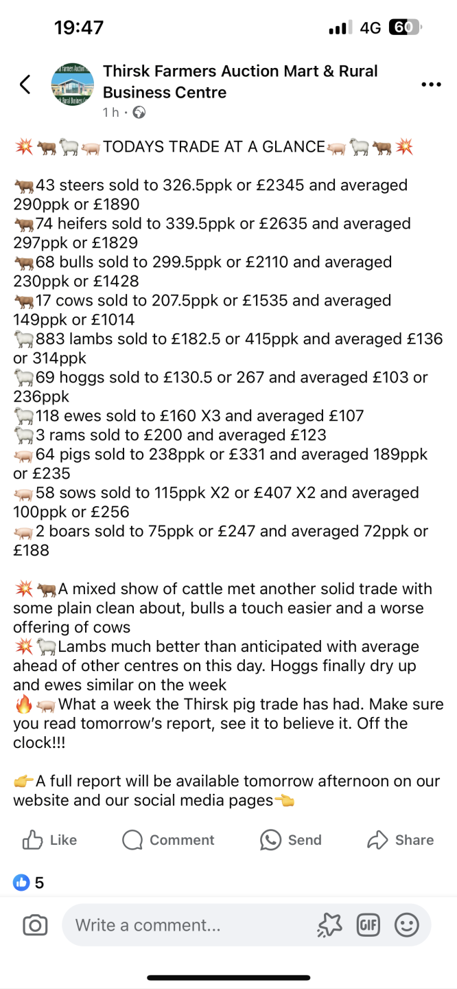 Beef / Lamb & Pig Price Tracker | Page 7946 | The Farming Forum