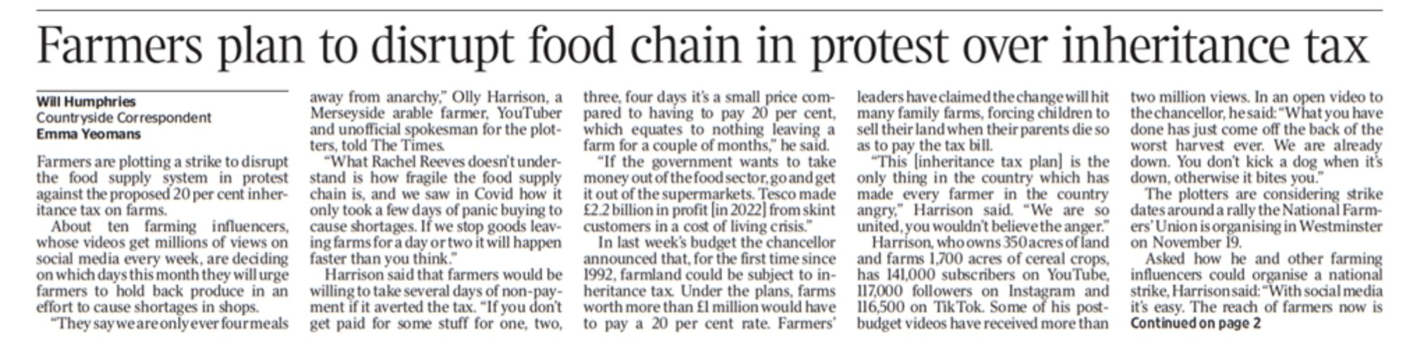 Wednesday newspapers front pages | The Farming Forum