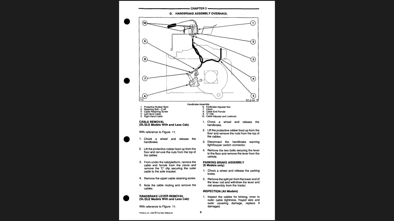 Changing handbrake cable NH 40 series | The Farming Forum