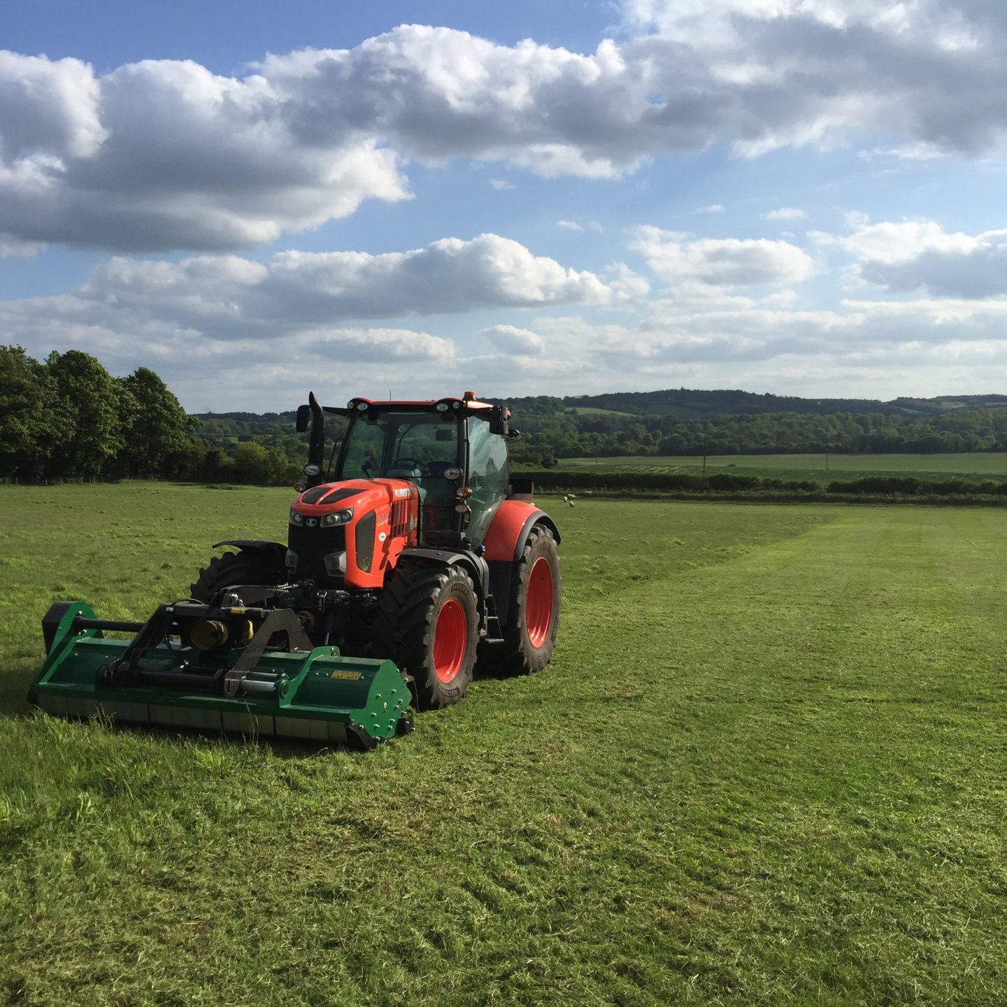 offset front mounted flail topper with belts on the right side | The ...