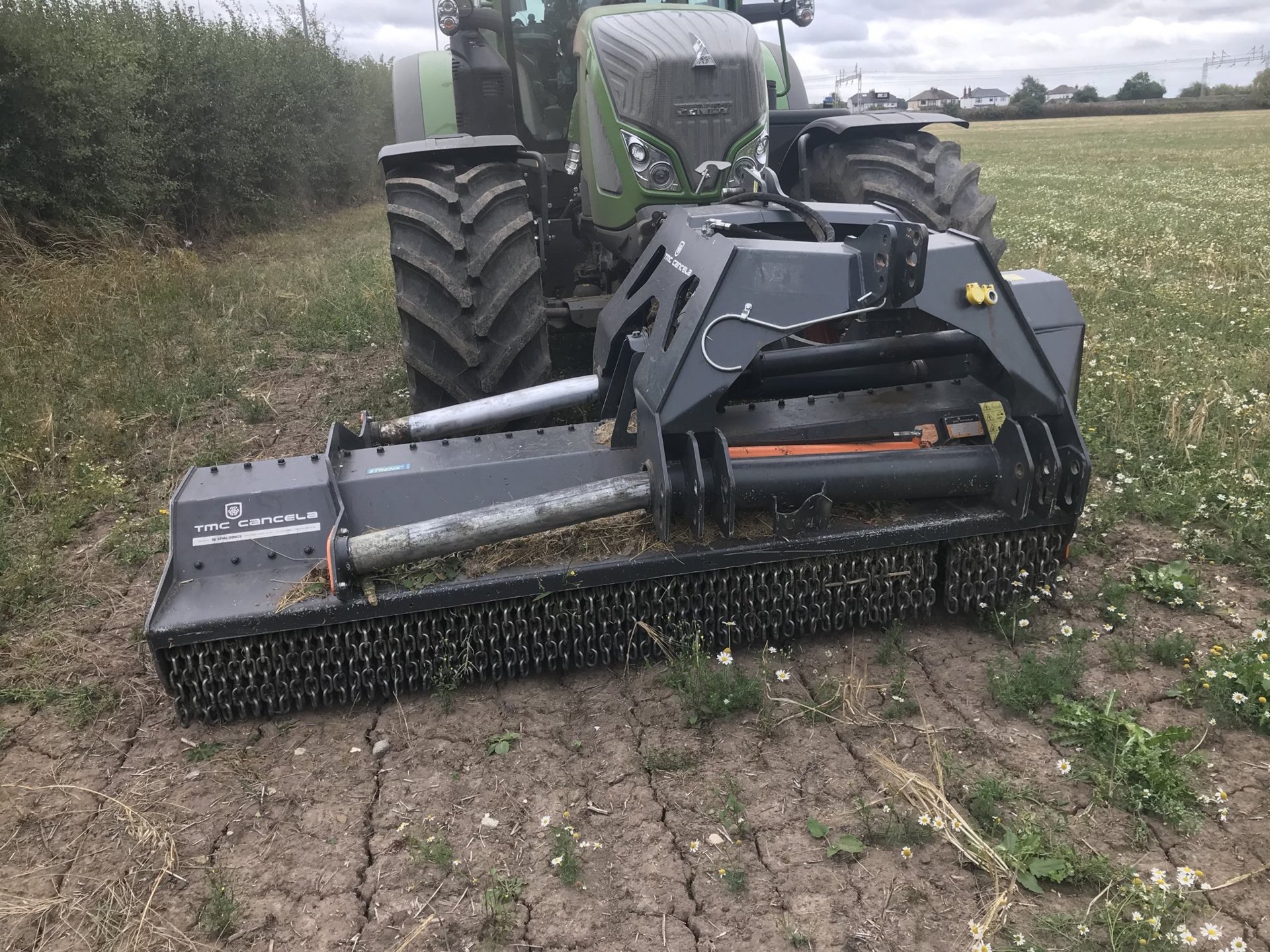 offset front mounted flail topper with belts on the right side | The ...