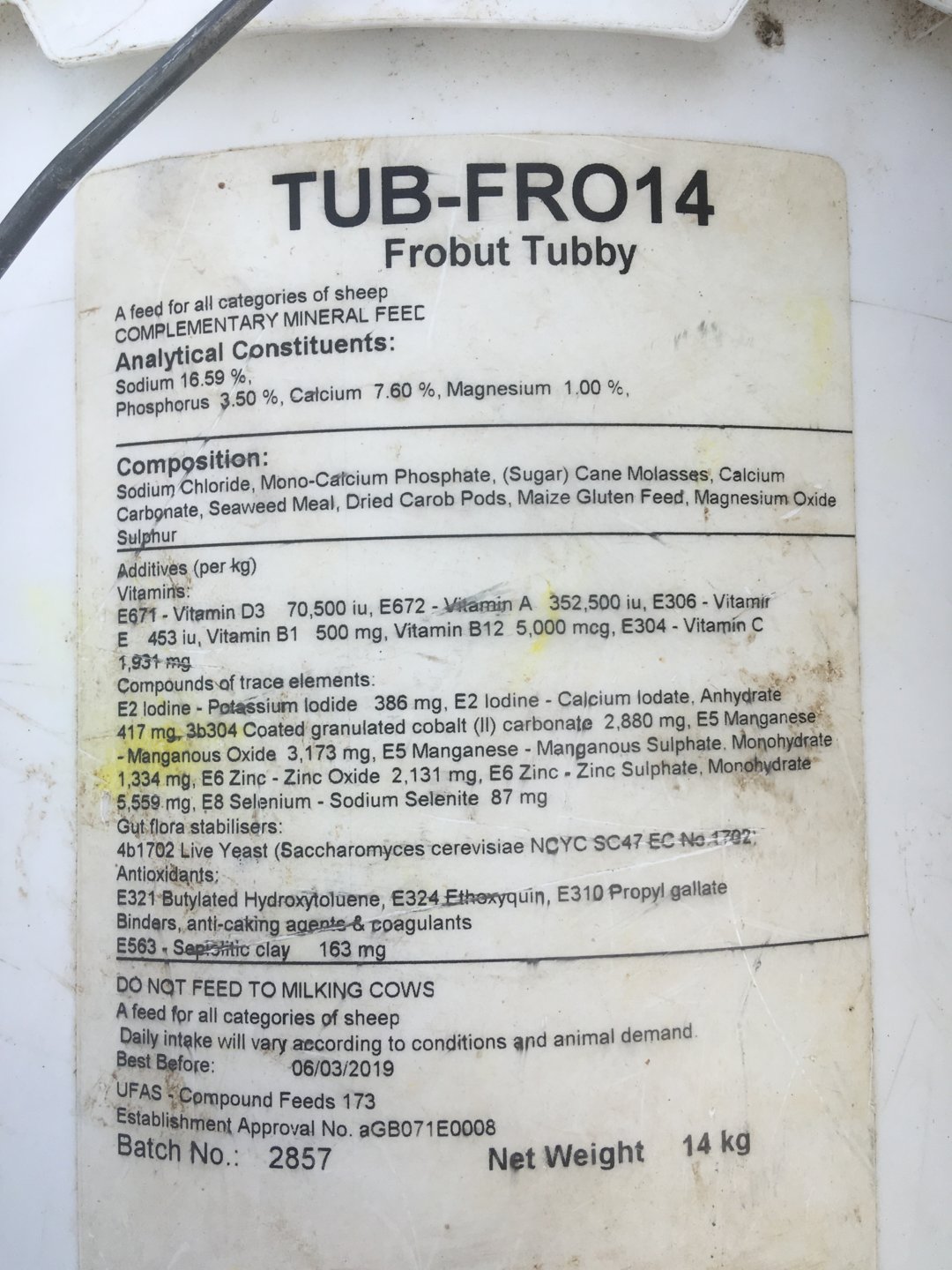 Ingredients in orf tubby buckets | The Farming Forum