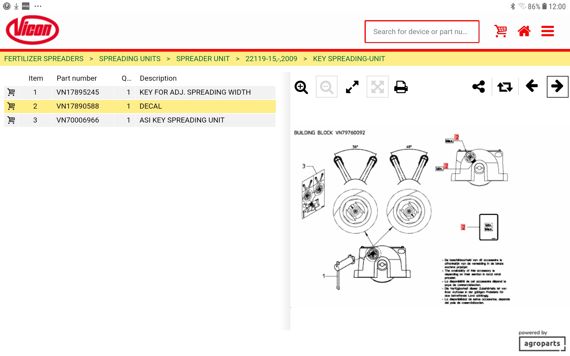 Vicon 03,04, series Adjusting block. | The Farming Forum
